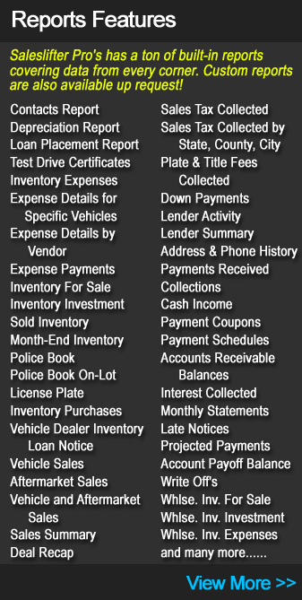 Saleslifter Pro Reports Features